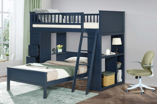 Litera Loft modelo DOMINIC Individual Azul profundo | Casa Blanca México