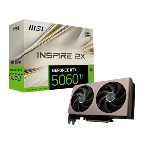 MSI RTX 5060 Ti Inspire 2X OC 8GB GDDR7 Graphics Card | AR Computers
