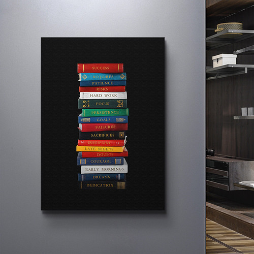 Books of Success Canvas Poster Steps for Success Growth Motivational ...