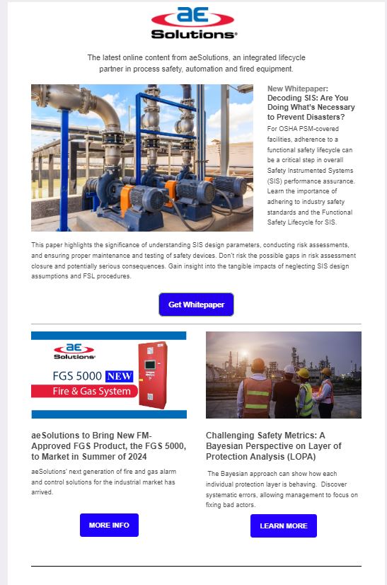 Sign Up for aeSolutions' Email Newsletter