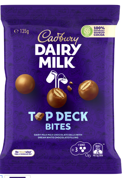 Cadbury Top Deck Bites 135g | Butterfields RBWH