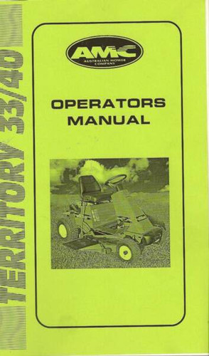 AMC-Territory ride on mower operators manual | Sparks Ag