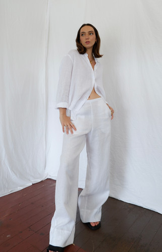 Amina White Linen Shirt | Avaalia The Label
