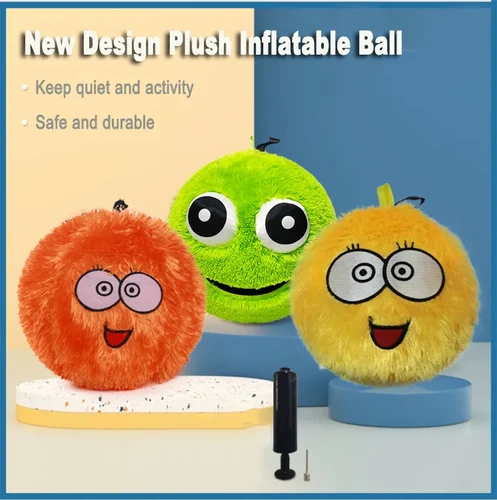 SP0050 Fluffy Plush Inflatable Balls ASST 10 Inch | Caledon Wholesalers