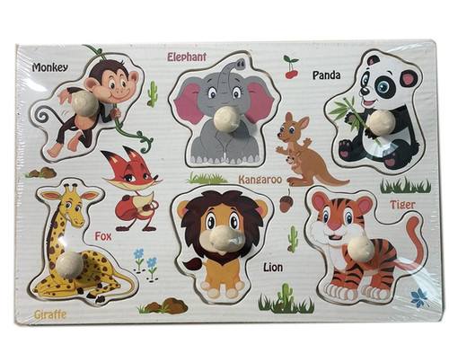 BA0151 Wooden Peg Puzzle Sml 7/ ASST | Caledon Wholesalers