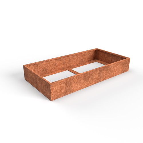 Flachbeet aus Metall - Stahl oder Cortenstahl - Innenkante