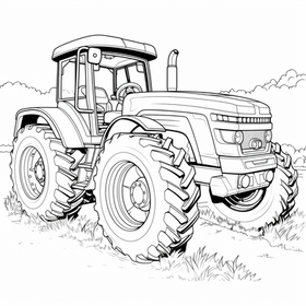 tractor colouring printable