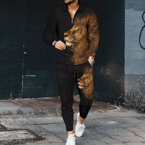 2 piece long sleeve pant set for men Multiple Colors Big Men Plus Sizes ...