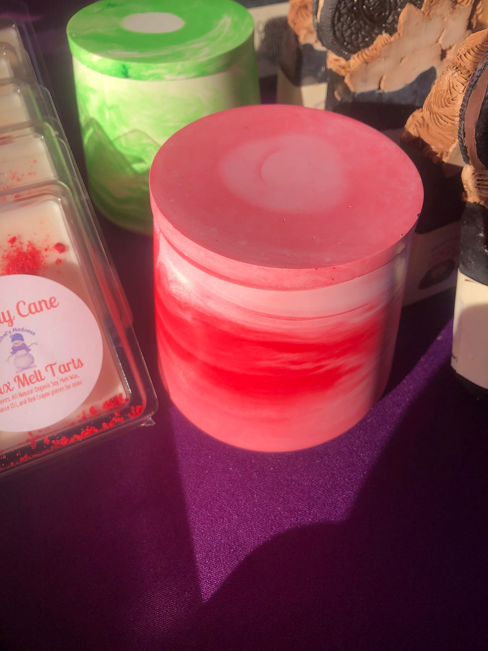 Candy Cane 6oz Candle in ResinCrete Jar | Rachel’s Madness