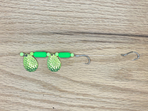 Chartreuse Crushem Floating Worm Harness | mikesrigs