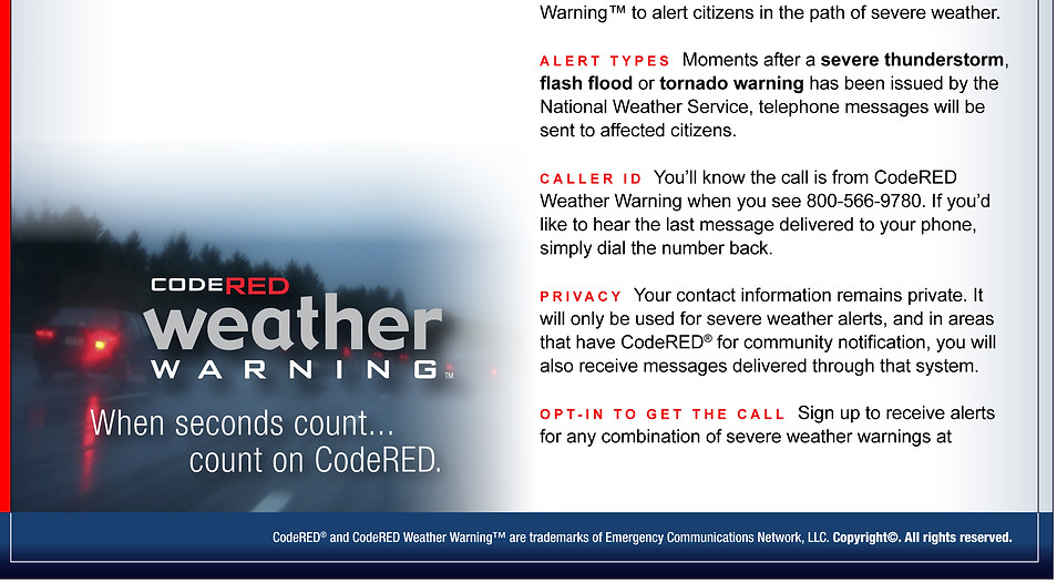 CodeRED Weather Warning | lamarcountysheriff