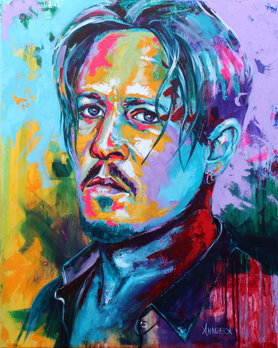 Johnny Depp - Expressive Contemporary Figurative Portrait by Alexandra ...