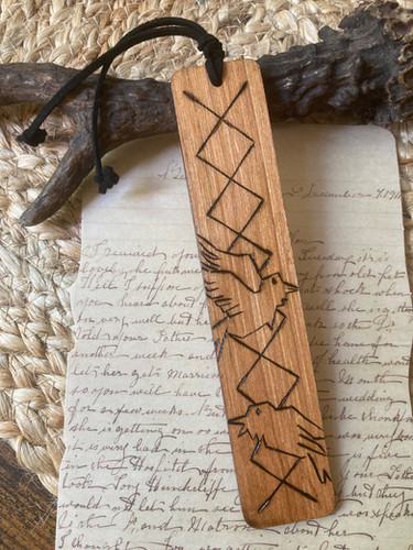 Hugin & Munin, Norse Mythology, Wooden Bookmark | Lunar Runes