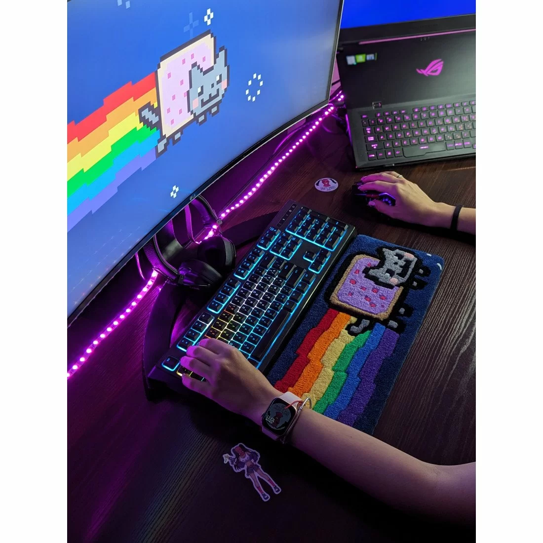 KEYBOARD CAT Tufien Tufting Klavye Destek Halısı | Tufien