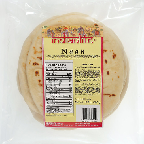 Naan (Plain) 4pkts x 17.6oz (500g) | Indianlife