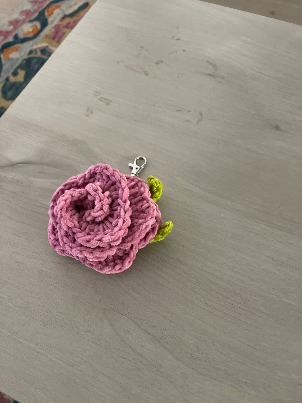 Easy Crochet Rose Keychain - a Free Tutorial!