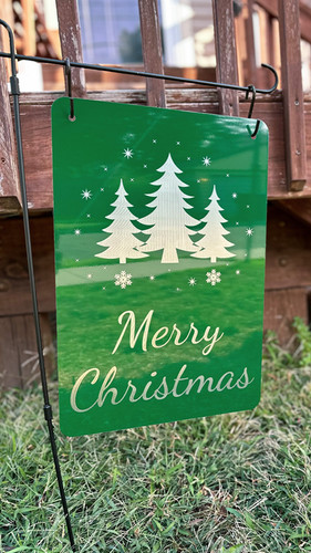Merry Christmas Trees Aluminum Garden Sign | The Barefoot Bevel