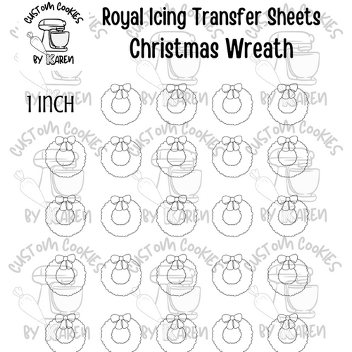 Royal Icing Transfer Sheets: Christmas Wreath | Mysite