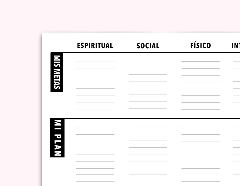 Imprimible para Metas