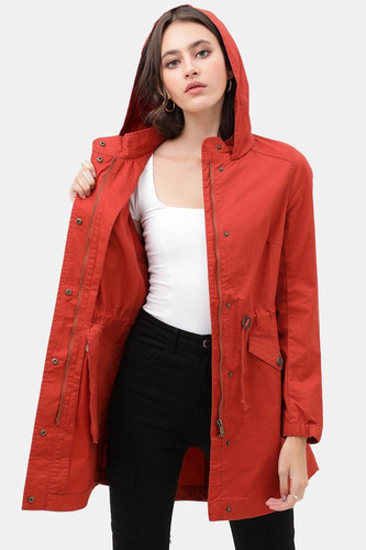 Long Line Hooded Utility Anorak Jacket Coat | Aha