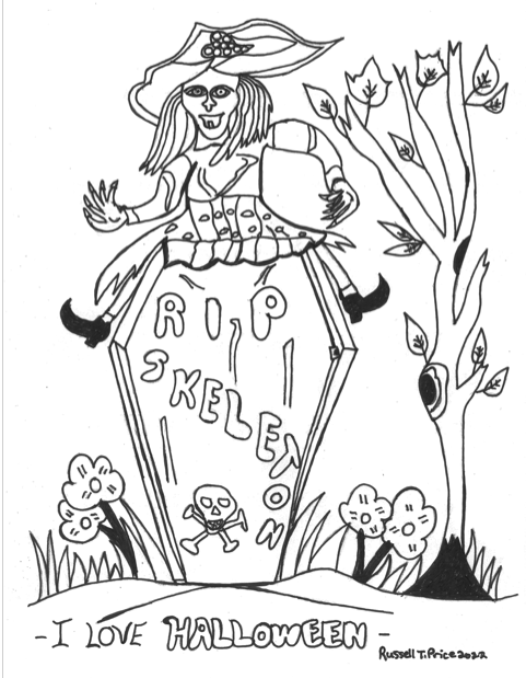 girl scary halloween coloring pages