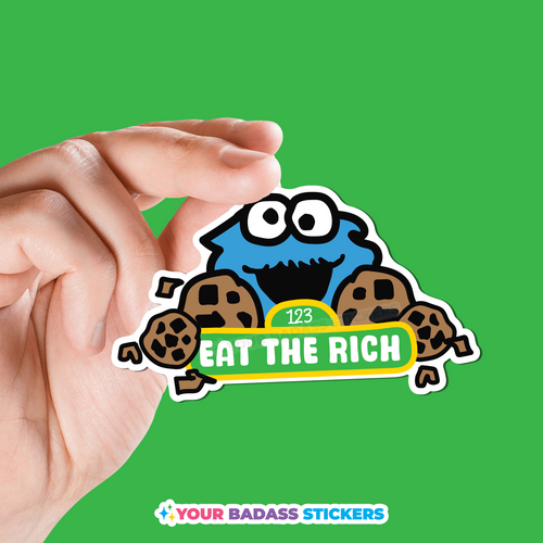 Eat the Rich sesame street sticker jeff bezos elon must mark zuckerberg ...