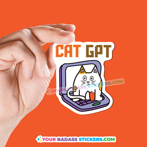 Cat GPT sticker AI Jasper Claude chatgpt chat gpt artificial ...