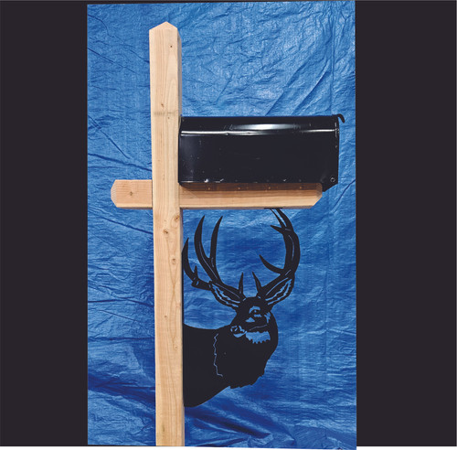 Deer Head Mail Box Post Accessory | Rustic Wood And Steel