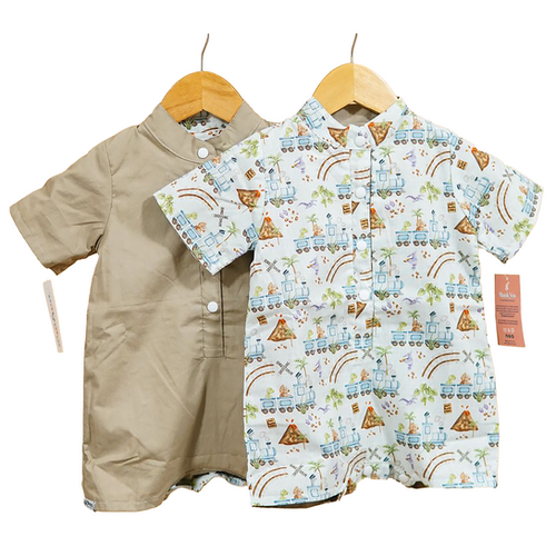 Gio Dinosaur Train Baby Boy Reversible Onesie | Gigi Co Collectio