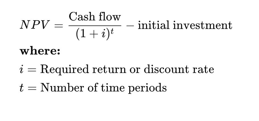 Net present value - NPV calculation