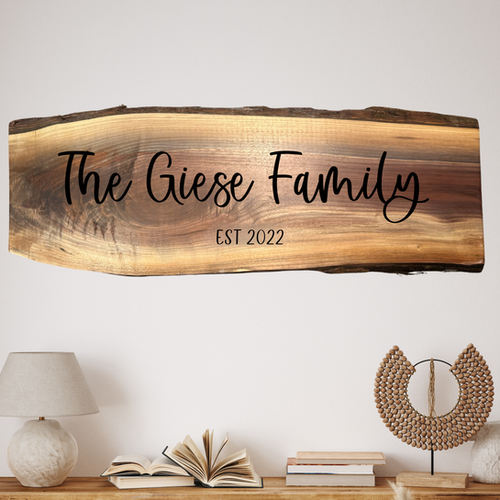 Live Edge Walnut Wood Sign | Black Hills Creation