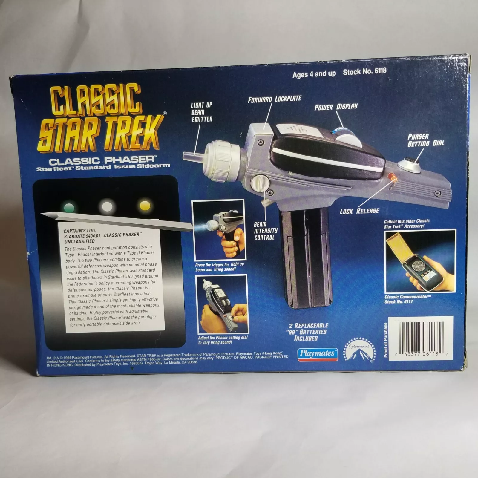"Star Trek: Original Series” Classic Phaser with Lights and Sounds ...