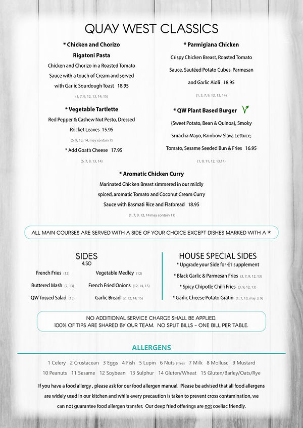 Our Menus | donegalquaywest