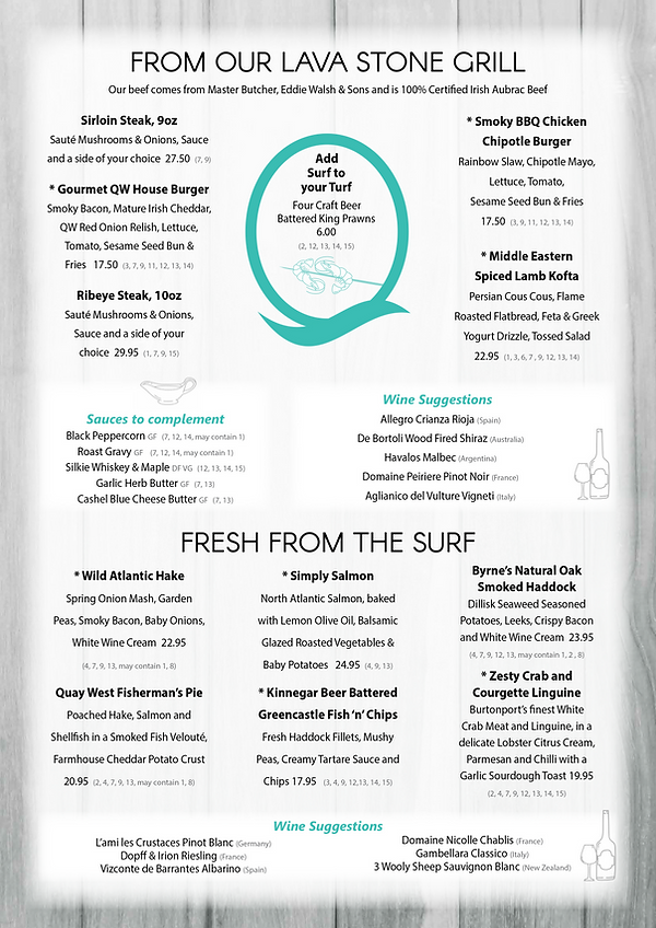 Our Menus | donegalquaywest