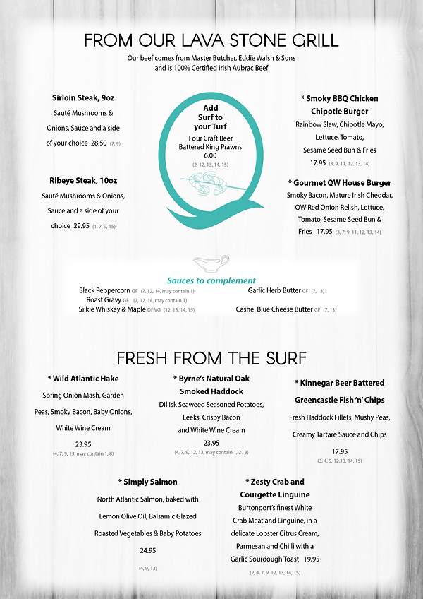 Our Menus | donegalquaywest