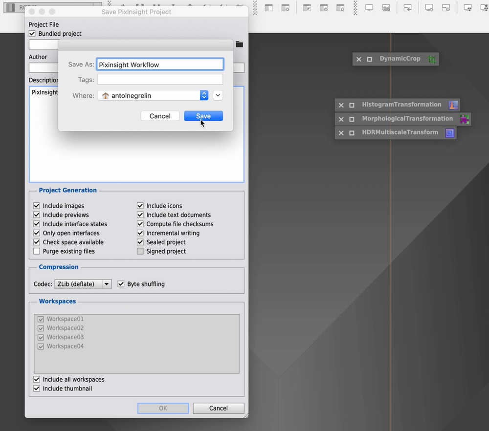 PixInsight: How to customize your dashboard, and save time while processing