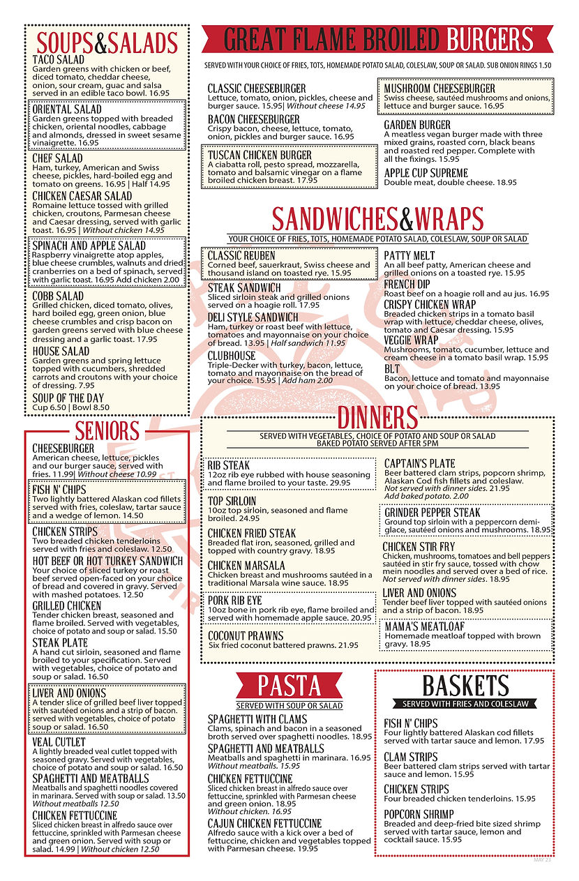 Cafe Menu | Apple Cup Cafe