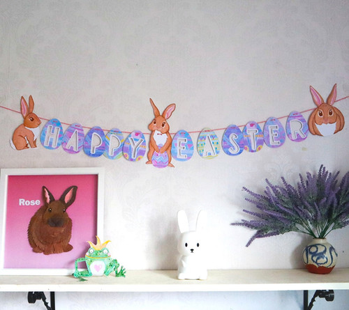 Easter Bunny Rabbit Bunting | Paper Pawtraits