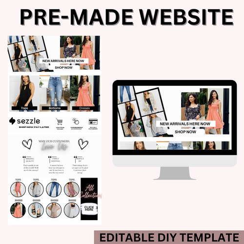 Heather Editable Pre-made Website Template | Boutique Babes