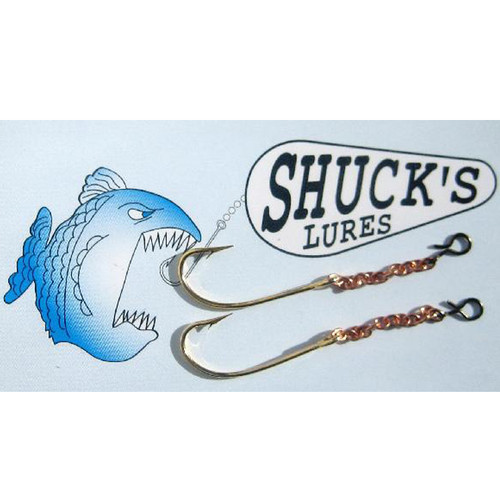 #6 Hook & Chain (2 per pack) Gold | shucks-lures
