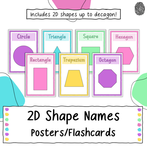 2D Shape Name Posters | Inclusara