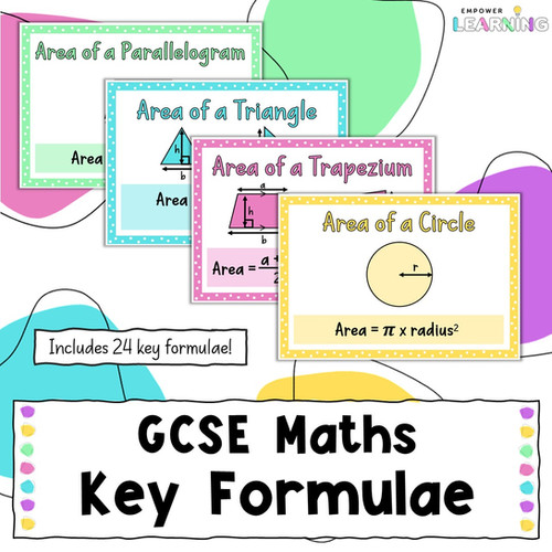 GCSE Maths Exam Formula Flashcards/Posters | Empower Learning