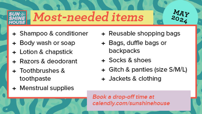 Most-needed items for May 2024