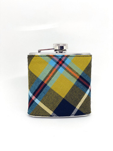 Tartan 6oz Hip Flask - Cornish National | edinburgh-bow-tie-co