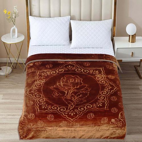 Black Rose 2-Ply Double Bed Blanket | HBK Blankets Online
