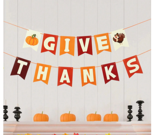Give Thanks - Thanksgiving Banner Pennant | American Groceries