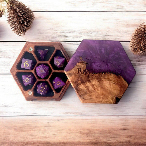 HEX Epoxy Dice Box(WS) | RavenwoodWoodworks