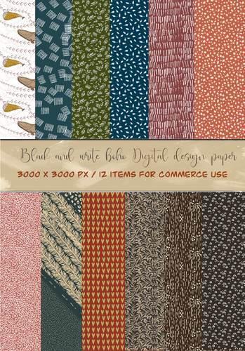 Digital Design Color Pattern Paper / Scrapbook Papers / Digital ...