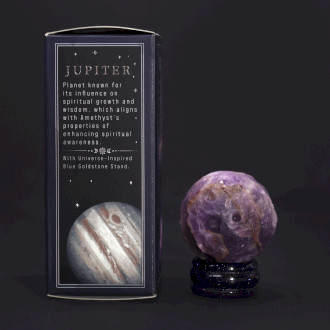 Gemstone Planets on a Solar Goldstone Stand - Jupiter | Crystal Cove Stones