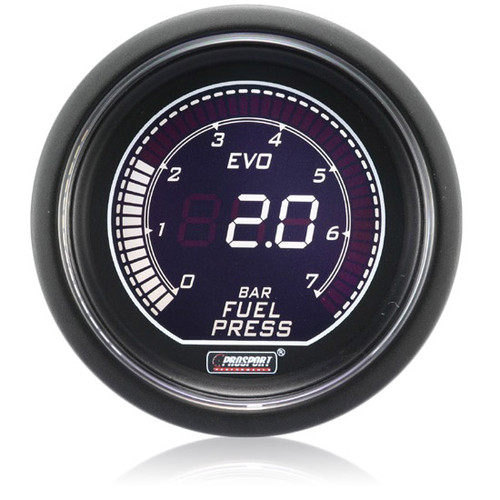 52mm Prosport Evo LCD Ice White Fuel Pressure Gauge (Bar) | R-Spec ...